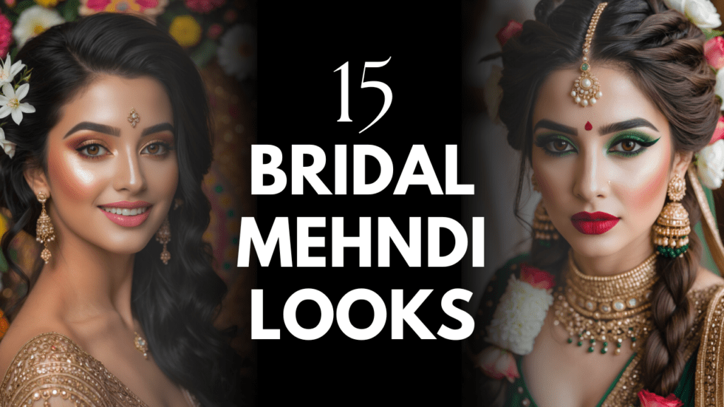 15 Stunning Mehndi Bridal Hair and Makeup Looks - shahenabeauty.com